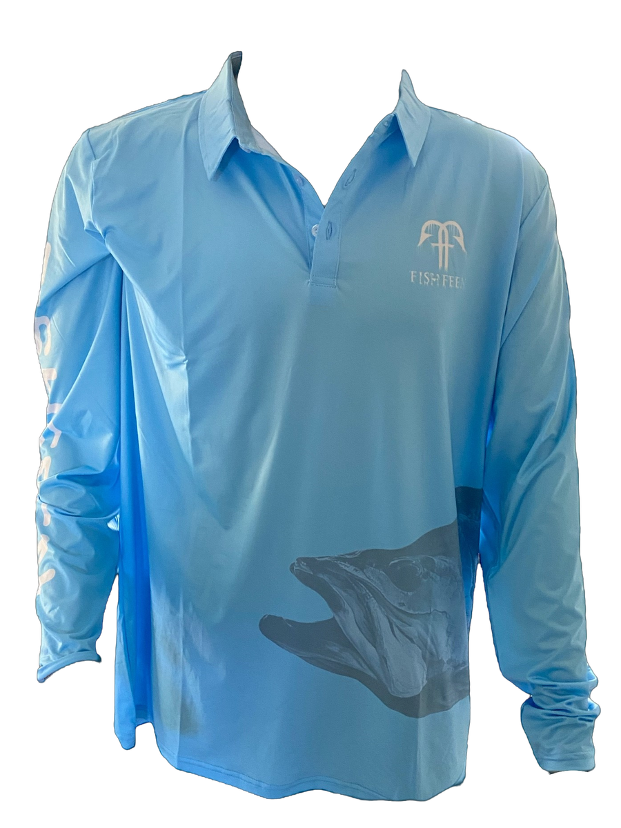 Fishing Shirt Long Sleeve Blue barra – Fish Feen